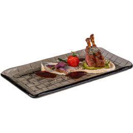 APS Servierteller "Teller/Sushiboard", B/H/L: 15,5cm x 1,5cm x 29,5cm, grau, Servierplatten, 29,5 x 15,5 cm, schwere Qualität