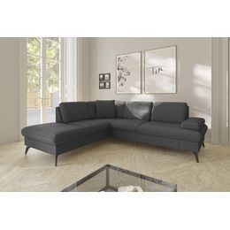 Sit & More Ecksofa SIT & MORE, B:238cm H:83cm T:202cm, grau, 95% Polyester, 5% Polyamid, Wohnzimmer, Sofas, "Morris Jubi L-Form, B: 238 cm", mit Armteilfunktion