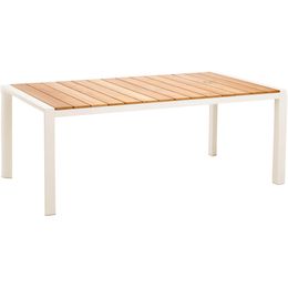 Gartentisch Best, B:210cm H:76cm T:90cm, beige, Aluminium/Teak holz, Tische, "Paros", in verschiedenen Farben und Größen erhältlich