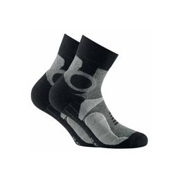 Rohner Socks Herren Kurzsocken "Socken Trekking Quarter 2-er pack 2er Pack", Gr. 35, grau, Obermaterial: 38% Baumwolle CO. 25% Wolle mw. 25%