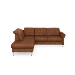 Sit & More Ecksofa SIT & MORE, B:247cm H:85cm T:222cm, braun, Wohnzimmer, Sofas, "Grenoble L-Form mit Federkern", wahlweise mit Bettfunktion, Bettkasten, Arm-