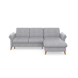 Sit & More Ecksofa SIT & MORE, B:268cm H:90cm T:176cm, silber, Wohnzimmer, Sofas, "G&ouml;teborg", Sitztiefenverstellung und Federkern, wahlweise mit Bettfunktion