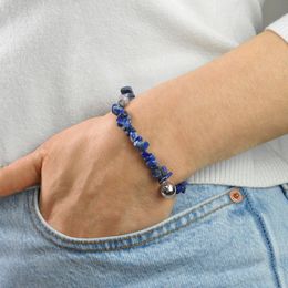 Steuer Damen Armband "Splitter- Lapislazuli blau", 19cm, Metall, blau, Metall, Armb&auml;nder