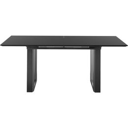 Esstisch, H:76cm, schwarz, SET ONE BY Musterring, Garten, Tische, "New Atlanta", Platte rechteckig mit schweizer Kante, ausziehbar, Gestell in U-Form