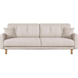 3-Sitzer Home Affaire, B:215cm H:89cm T:100cm, beige, 88% Polyester, 9% Rayon, 3% Nylon, Sofas, "TRIPLO optionale Schlafsofa mit Bettkasten, Ma&szlig;e