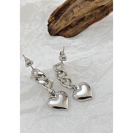 Firetti Damen Paar Ohrstecker "Schmuck Geschenk Ohrschmuck Herz", Edelstahl, silber, Edelstahl, Ohrringe