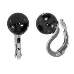 OSTSEE-SCHMUCK Damen Paar Ohrclips "- Kugel 9 mm - Silber 925/000 - H&auml;matit", Silber 925 (Sterlingsilber), silber, Silber 925 (Sterlingsilber),