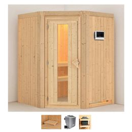 Karibu Sauna "Larin", Bio-Kombiofen, externe Steuerung, 9 kW, beige, Saunen, Ofen 9 kW Bio externe Strg easy