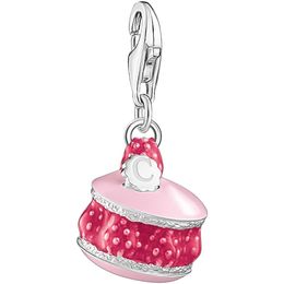 Thomas Sabo Damen Charm-Einhänger "Himbeer-Macaron pink", bunt, Silber 925 (Sterlingsilber), Charms