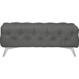 Polsterhocker Home Affaire, B:120cm H:45cm T:80cm, grau, Struktur (100% Polyester);Samtoptik (100% Polyester), Hocker, "Amaury", Chesterfield-Optik,