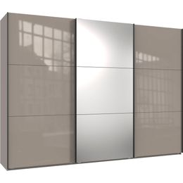 Kleiderschrank wimex, B:300cm H:216cm T:65cm, grau, Spanplatte, Schlafzimmer, Schränke, "Indiana by fresh to go, wahlweise mit oder ohne Spiegel",