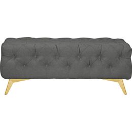 Polsterhocker Home Affaire, B:120cm H:45cm T:80cm, grau, Struktur (100% Polyester);Samtoptik (100% Polyester), Hocker, "Amaury", Chesterfield-Optik,