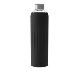 Trinkflasche "Glas-Trinkflasche To Go & To Stay 1 Liter schwarz", 1.000ml, schwarz, LIKE. BY VILLEROY & BOCH, Trinkflaschen