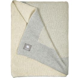 Plaid Musterring, B:130cm L:170cm, grau, Baumwolle, Wohndecken, "Knit"