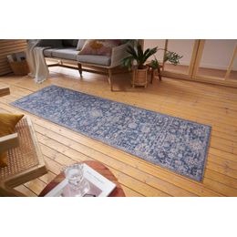 Teppich Hanse Home, B:75cm H:3mm L:200cm, blau, Polypropylen (PP), Wohnzimmer, Teppiche, "Alexandria", In-& Outdoor, L&auml;ufer, Wetterfest, Balkon,