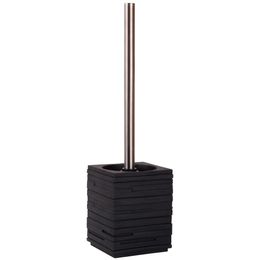 WC-Garnitur Sanilo, H:37cm, schwarz, Edelstahl, Polyresin (Kunststein), Reinigungsb&uuml;rsten, "Calero Black"