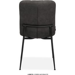 Esszimmerstuhl OMG DESIGN, B:44,5cm H:81,5cm T:57,5cmanthrazit, schwarz, anthrazit, Polyester, St&uuml;hle, "Loreto", Schalenstuhl, bequem gepolstert,