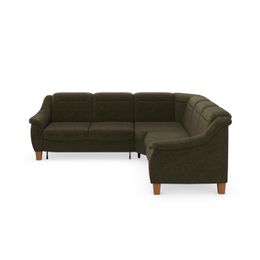 Ecksofa Home Affaire, B:270cm T:250cm, gr&uuml;n, 100% Polyester, Wohnzimmer, Sofas, "Caldera L-Form", Federkern, wahlweise mit Kopfteilverstellung,