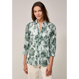 Cecil Damen Klassische Bluse, grün, Gr. XS, bedruckt, Web, 100% Baumwolle, Blusen, mit 3/4 Ärmeln