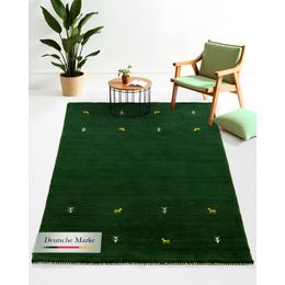 Wollteppich CarpetFine, B:200cm H:15mm L:250cm, gr&uuml;n, Wolle, Teppiche, "Gabbeh Uni, auch als L&auml;ufer und Rund erh&auml;ltlich", reine Wolle, handgewebt,