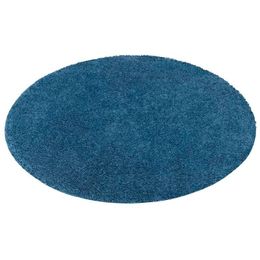 Hochflor-Teppich Carpet City, H:30mm &Oslash;:200cm, blau, Polypropylen, Teppiche, "City Shaggy", Teppich Langflor, Uni, Shaggy, flauschig-weich