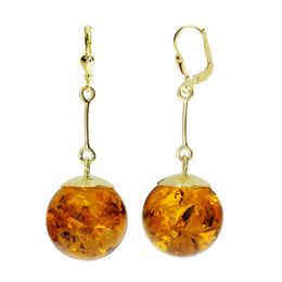 OSTSEE-SCHMUCK Damen Paar Ohrh&auml;nger "- Kugel 16 mm - Gold 333/000 - Bernstein", Gelbgold 333, gold, Gelbgold 333, Ohrringe