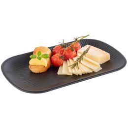 APS Tablett "GN 1/4 Tablett -NERO- 26,5 x 16,2 cm, H&ouml;he 2,5 cm", B/L: 16,2cm x 26,5cm, schwarz, Tabletts, f&uuml;r Speisen und Dekoration aller Art