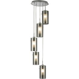 Searchlight Hängeleuchte "Duo I 5Lt Pendant", 5, Ø 28cm H: 120cm, 1 Stk.klarglas, Leuchten
