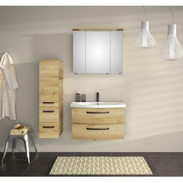 Badezimmerspiegelschrank SAPHIR, B:82cm H:71,9cm T:26,5cm, braun, Spanplatte, Schr&auml;nke, "Serie 4010 Badezimmer-Spiegelschrank inkl. LED-Beleuchtung