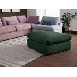 Hocker Alina, B:98cm H:46cm T:98cm, grün, Cord GCT (92% Polyester, 8% Nylon), Wohnzimmer, Hocker, "Sandy", 98 cm breit und 98 cm tief