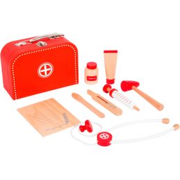 Small Foot Kinder Spielzeug-Arztkoffer, rot, Holz, B:20cm H:14cm T:8cm, Rollenspielzeug