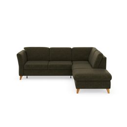 Ecksofa Home Affaire, B:252cm H:86cm T:213cm, gr&uuml;n, 100% Polyester, Wohnzimmer, Sofas, "Trelleborg L-Form", Federkern-Polsterung, wahlweise mit
