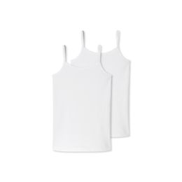 Schiesser M&auml;dchen Unterhemd "Unterhemd 2er Pack", Gr. 176, wei&szlig;, Obermaterial: 95% Baumwolle CO. 5% Elasthan EL., Unterhemden