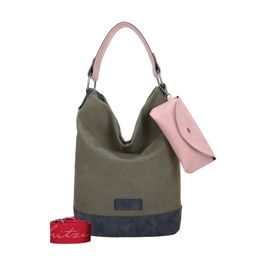Damen Schultertasche "Izzy07 Olga", Fritzi aus Preussen, grün, Baumwolle, mehrfarbig, Taschen, aus veganen und recycelten Materialien