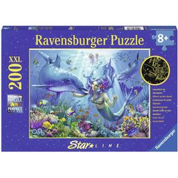Ravensburger Kinder Puzzle "Leuchtendes Unterwasserparadies", bunt, Pappe, B:49cm H:36cm, Puzzles, leuchtet im Dunkeln, Made in Germany