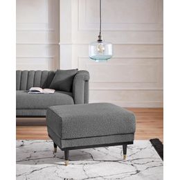 Polsterhocker Home Affaire, B:70cm H:46cm T:64cm, grau, Boucl&eacute; (100% Polyester), Hocker, "Chamby New", im Boucl&eacute;-Strukturbezug