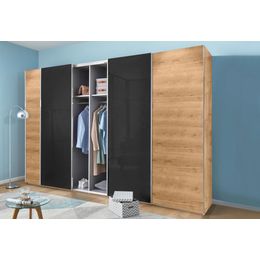 Schwebet&uuml;renschrank wimex, B:350cm H:236cm, grau, Schr&auml;nke, "Level by fresh to go", mit Glast&uuml;ren und Synchron&ouml;ffnung