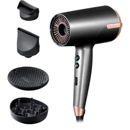 Remington Haartrockner "D6077 ONE Dry & Style Hairdryer", grau, Kunststoff, B:21,9cm H:29,2cm T:8,7cm, Haartrockner, 120 km/h Luftstrom, 4 Aufsätze,