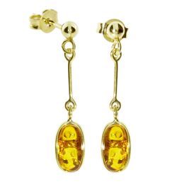 OSTSEE-SCHMUCK Damen Paar Ohrh&auml;nger "- Classic 10 x 5 mm - Gold 333/000 - Bernstein", Gelbgold 333, gold, Gelbgold 333, Ohrringe