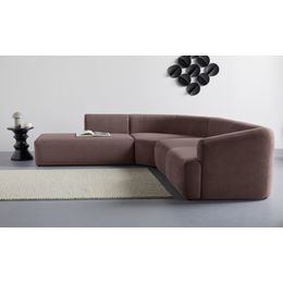Ecksofa, B:287cm H:74cm T:267cm, braun, LeGer Home by Lena Gercke, 100% Polyester, Sofas, "LYZA L-Form links/rechts, Modularsofa "XL", Maße B/T/H:
