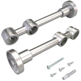 Doppeltr&auml;ger Liedeco, L:17,5cm &Oslash;:2cm, silber, Gardinenstangenhalterungen, f&uuml;r Gardinenstangen &Oslash; 20 mm