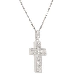 Firetti Damen Kette mit Anhänger "Schmuck Geschenk Silber 925 Halsschmuck Halskette Venezianer Kreuz", Silber 925 (Sterlingsilber), L: 45 B: 0,9mm,