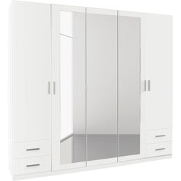 Dreht&uuml;renschrank Rauch, B:225cm H:210cm T:54cm, wei&szlig;, Holzwerkstoff, Schr&auml;nke, "Dreht&uuml;renschrank Schrank Garderobe W&auml;scheschrank Schlafzimmer FLEXX",