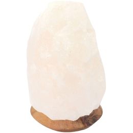 Salzkristall-Tischlampe "USB-Rock", Ø 7cm H: 13cm, 1 Stk., weiß, Himalaya Salt Dreams, Leuchten, Handgefertigt aus Salzkristall - jeder Stein ein