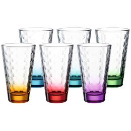 Leonardo Glas "Trinkgläser Optic 300 ml 6er Set", bunt, Trinkgefäße
