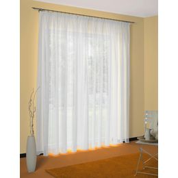 Gardine WIRTH, B:600cm H:144cm, wei&szlig;, Sabl&eacute;, Polyester, Wohnzimmer, Gardinen, "Gerty", Store