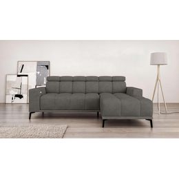 Ecksofa Home Affaire, B:249cm H:111cm T:174cm, grau, 100% Polyester, Wohnzimmer, Sofas, "CAZIE, Designsofa, L-Form, trendige Bubble-Optik", L-Form