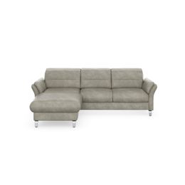 Sit & More Ecksofa SIT & MORE, B:251cm H:85cm T:161cm, grau, Wohnzimmer, Sofas, "Grenoble L-Form mit Federkern", wahlweise mit Bettfunktion, Bettkasten, Arm-