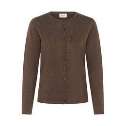 Saint Tropez Damen Strickjacke "A8661, MilaSZ R-Neck Cardigan"fondue fudge melange, Gr. XS, meliert, Strick, Obermaterial: 80% Viskose, 20%
