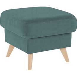 Hocker, B:56cm H:45cm T:56cm, blau, exxpo - SOFA FASHION, Samtvelours (100% Polyester);Webvelours (100% Polyester), Wohnzimmer, Hocker, "Nappa mit